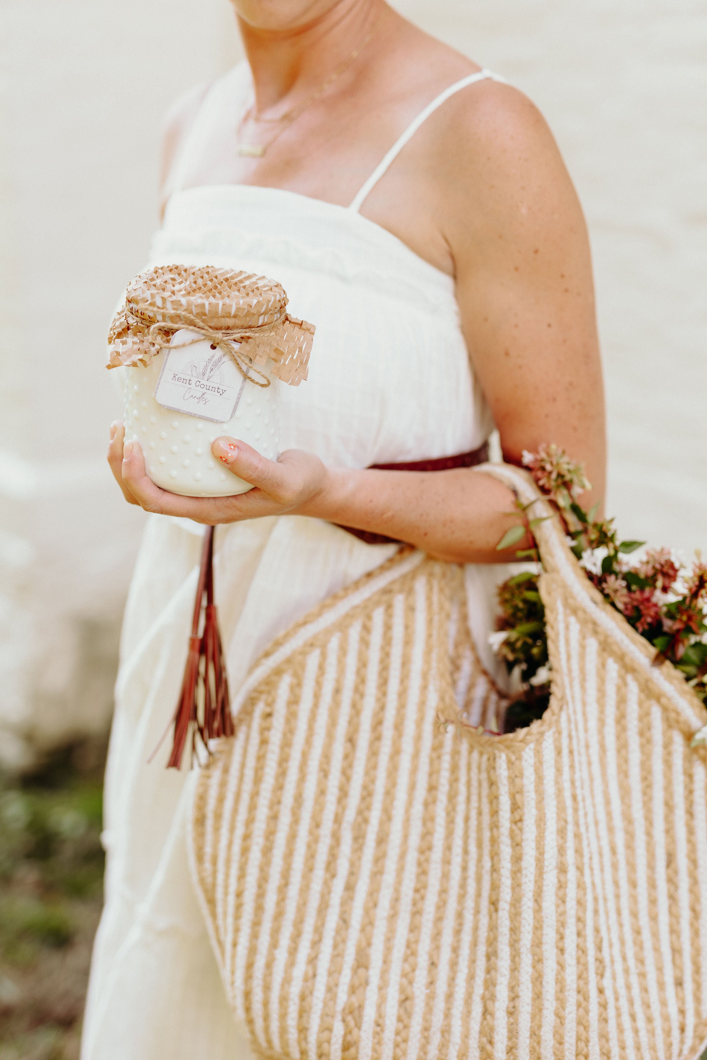 Milk Glass Hobnail Jar | KENT COUNTY CANDLES